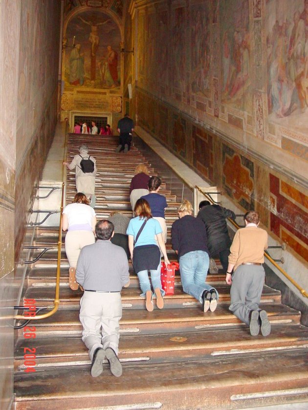 Holy steps in Rome claims to have blood stains of Jesus