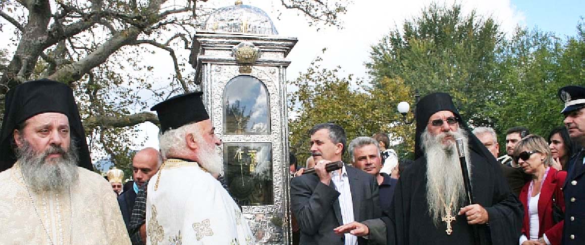 Parading their “holy corpse” in Greece